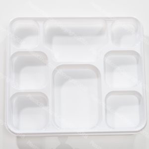 White 8 Compartment Plate (50 Plates) - Thalimart.com - Virgin Plastic ...