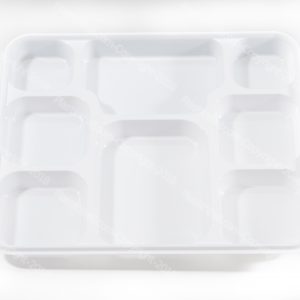 White 8 Compartment Plate (50 Plates) - Thalimart.com - Virgin Plastic ...