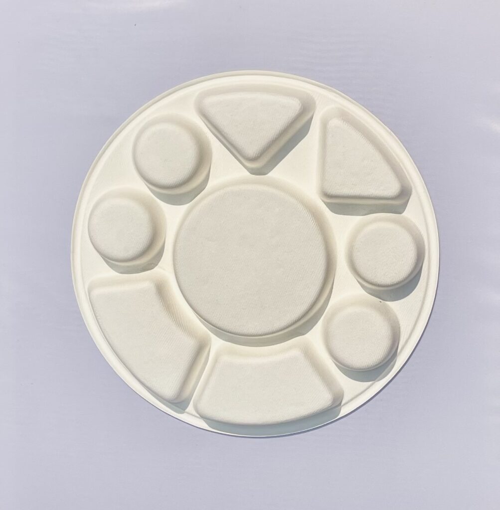 Bio-Degradable 9 Compartment Plate (50 Plates) - Thalimart.com - Virgin ...