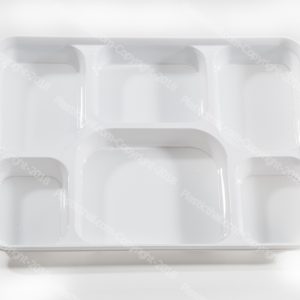 White 6 Compartment Plate - Thalimart.com - Virgin Plastic Thalis ...