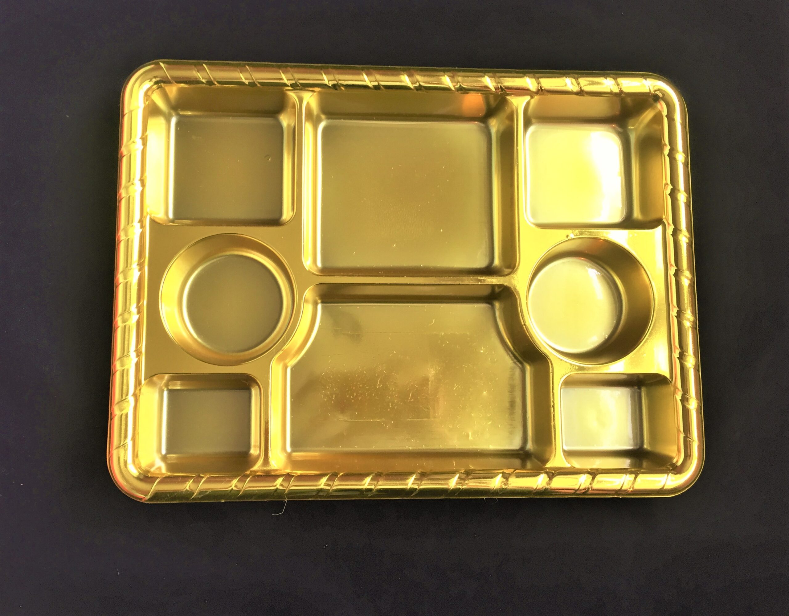 Gold Square 8 Compartment Plate - Thalimart.com - Free shipping, Virgin ...